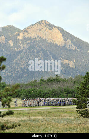 Air Force Academy basic cadets conduct physical training and move to ...