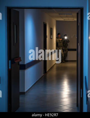 39th Security Forces Squadron patrolmen check-out their armaments for ...