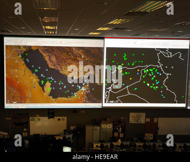 Combined Air and Space Operations Center (CAOC) at Al Udeid Air Base ...