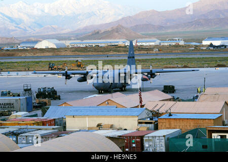 A view of Bagram Airfield, Afghanistan from the Air Traffic Control ...