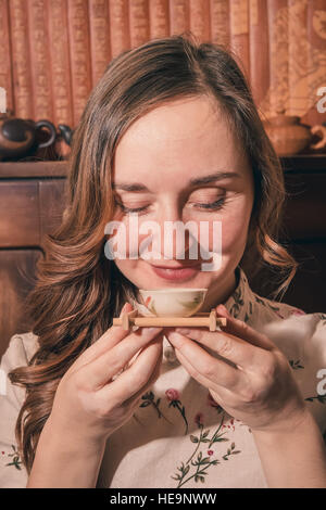 Beautiful set for traditional tea ceremony on white background Stock ...