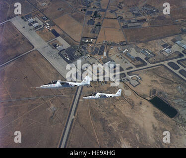 An air to air left side view of a T-46 aircraft Stock Photo - Alamy