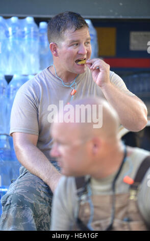 A structural engineer from the 823rd Expeditionary RED HORSE Squadron ...