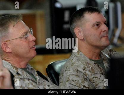 U.S. Marine Corps Col. Thomas Savage (left), commanding officer ...