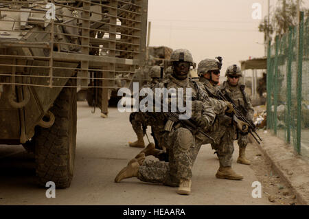 US Army Soldiers patrol the streets of Tall Kayf, Iraq on March 1 Stock ...