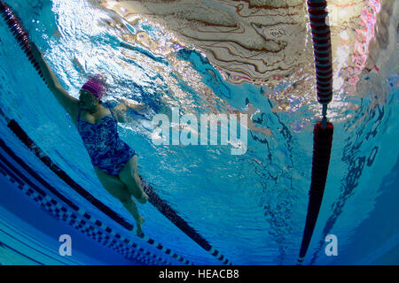 Lee Kuxhous, Air Force Trials swimming competitor, races fellow ...