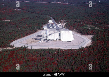 An aerial view of the AN/FPS-115 Pave Paws phased array warning system ...