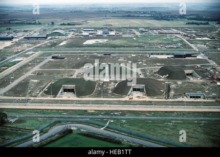 An aerial view of the ground launched cruise missile base at Florennes ...