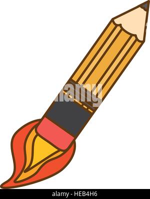 pencil launching icon over white background. startup concept. colorful ...