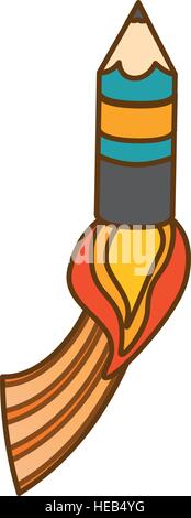 pencil launching icon over white background. startup concept. colorful ...
