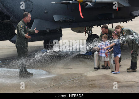 Col. Mark Slocum, 4th Fighter Wing commander, passes the guidon to Col ...