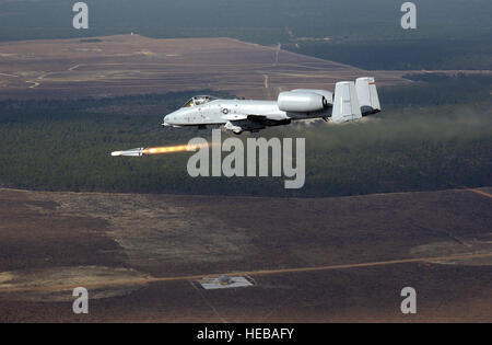 An Air Force AGM-65 Maverick missile on an A-10 Warthog attack jet. The ...
