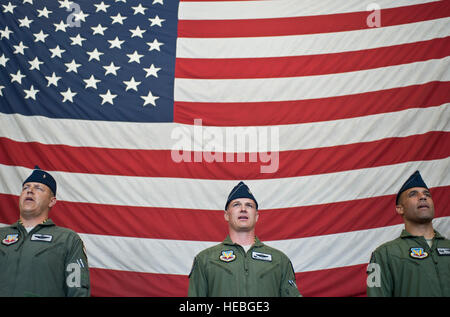 Brig. Gen. Michael Drowley, 57th Wing commander passes the guidon to ...