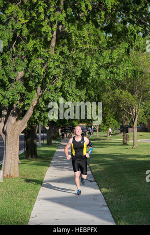 Airmen participate in a biathlon at Scott Air Force Base, Illinois ...