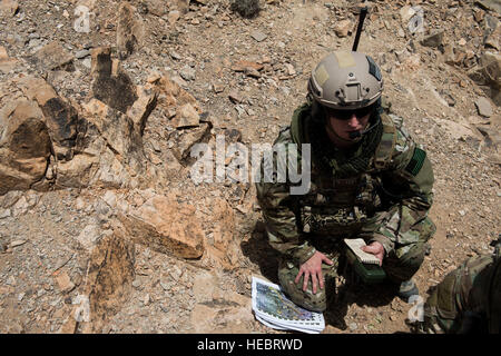An Air Force tactical air control party specialist assigned to ...