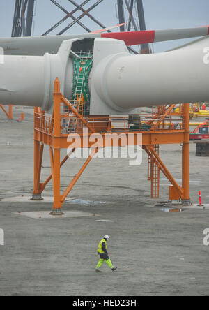 Components for the Wikinger offshore wind farm are prepared for ...