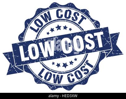 low cost sign. low cost round ribbon sticker. low cost tag Stock Vector ...