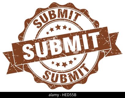submit round stamp with ribbon. sign. label Stock Vector Image & Art ...
