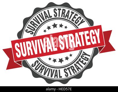survival strategy stamp. survival strategy sign. round grunge label ...