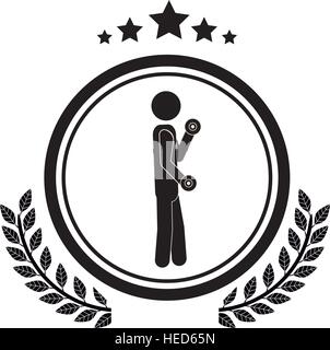Man doing excercise icon. Healthy lifestyle fitness gym and ...