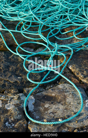 Sandside harbour, near Reay, Caithness, Scotland. With winch and small ...