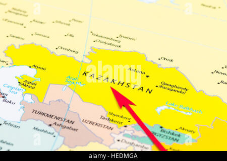 Map of Kazakhstan Stock Photo - Alamy