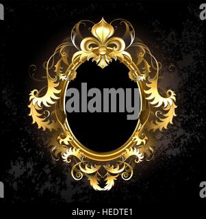 Black and gold abstract background framed in shapes with golden ...
