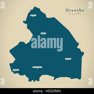 Map of Drenthe in Netherlands Stock Photo - Alamy