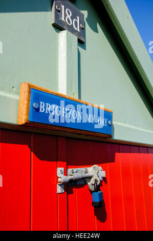 Colorful wooden hut Brighton, England, close-up Stock Photo - Alamy