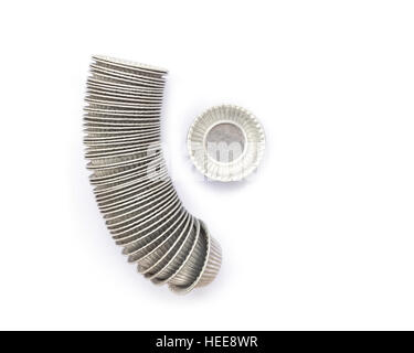 Round aluminium foil food isolated Stock Photo - Alamy