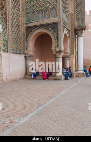 BAB MANSOUR of the old town of Meknes in Morocco Stock Photo - Alamy