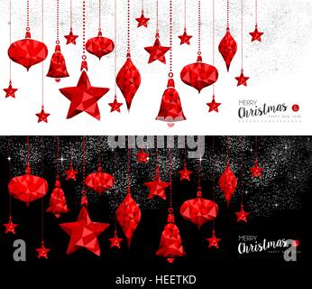 Merry christmas, new year red bokeh background, web template - Vector ...