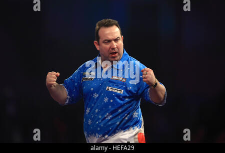 Christian Kist celebrates during his first round match against Madars ...