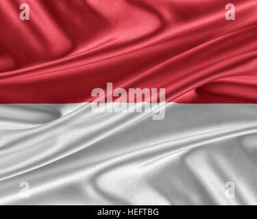Indonesia flag. Flag with a glossy silk texture Stock Photo - Alamy