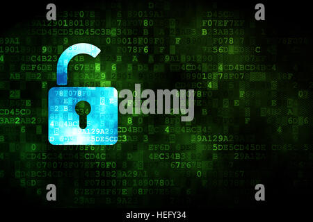 Privacy concept: Opened Padlock on Digital Paper background Stock Photo - Alamy