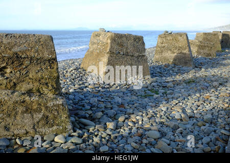 World war two tank traps and obstacles, used to defend against possible ...