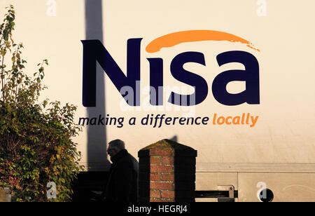 Nisa delivery lorry making a local delivery Stock Photo - Alamy