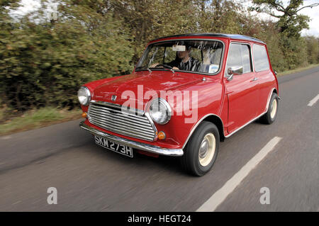 Red Morris Mini Cooper action shot Stock Photo - Alamy