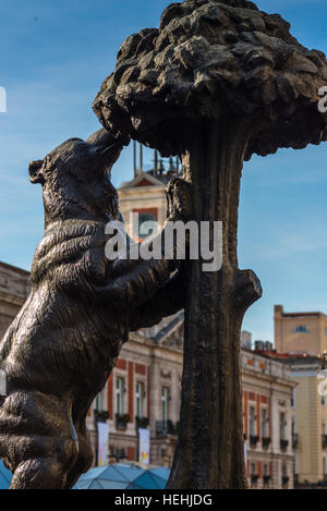 Statue of the bear and the strawberry tree - Symbol of Madrid Stock ...