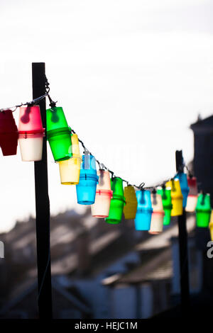 Colourful festoon lights Stock Photo - Alamy