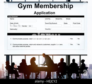 Gym Membership Application Form Request Concept Stock Photo - Alamy