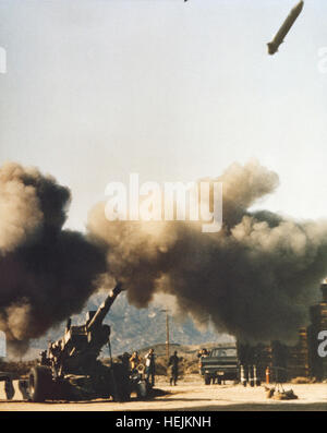 An M712 Copperhead cannon-launched laser-guided projectile strikes the ...