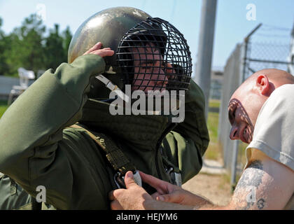 A soldier, with the 57th Sapper Company, 27th Engineering Battalion ...