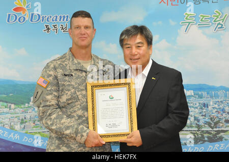Col. Michael J. Lawson, the 210th Fires Brigade commander, addresses ...