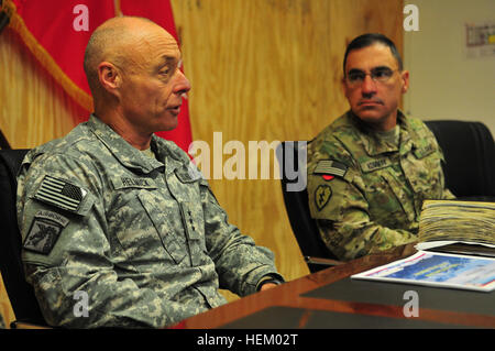 U.S. Army General Frank Helmick gestures at a press conference on the ...