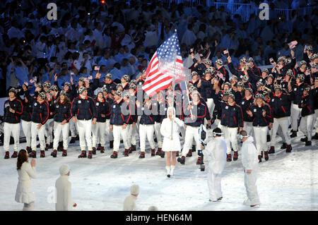 The United States Olympic team marches in Parade of Nations, opening ...