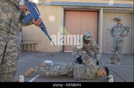 Soldiers with the 24th Press Camp Headquarters, conduct training on how ...