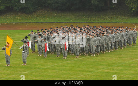 Troops of the 2nd Cavalry Regiment salute during a change of ...