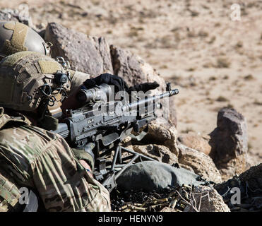 A Ranger fire team assigned to the 75th Ranger Regiment suppresses ...