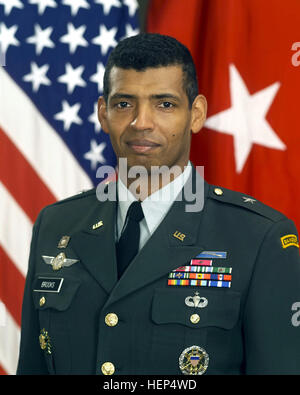 U.S. Army Brigadier General Vincent Brooks talks during a news ...